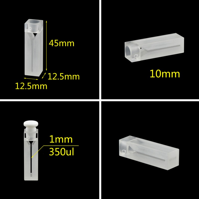 Semi Micro 10mm, 350/700/ 1000/1400uL, 2 Windows, Stopper, CRF, White ...