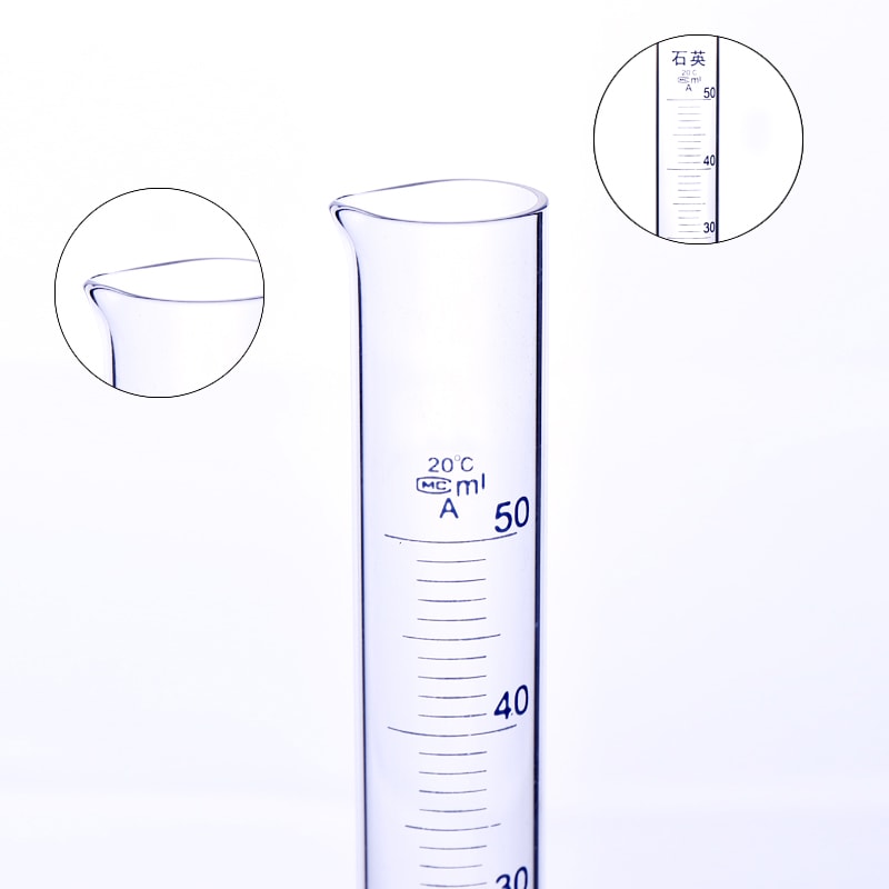 C747, Quartz Graduated Cylinder, 500ml, 1100-1450°C, 300-800nm (1pc/ea ...