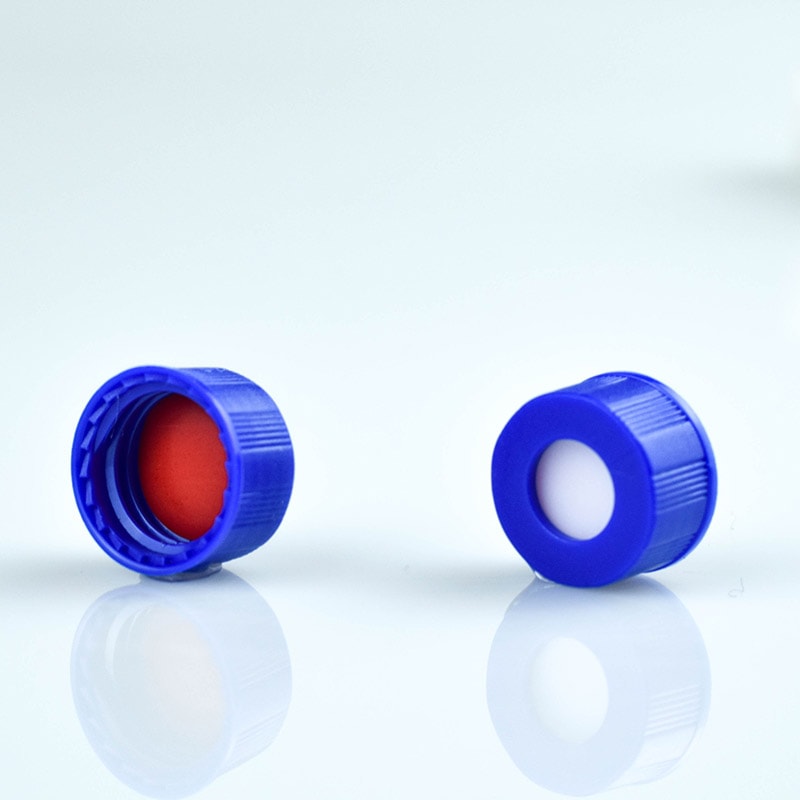 V9007, 9mm Diameter, Cap+Septa, Hole Cap, Screw Cap, PTFE/ Silicone ...