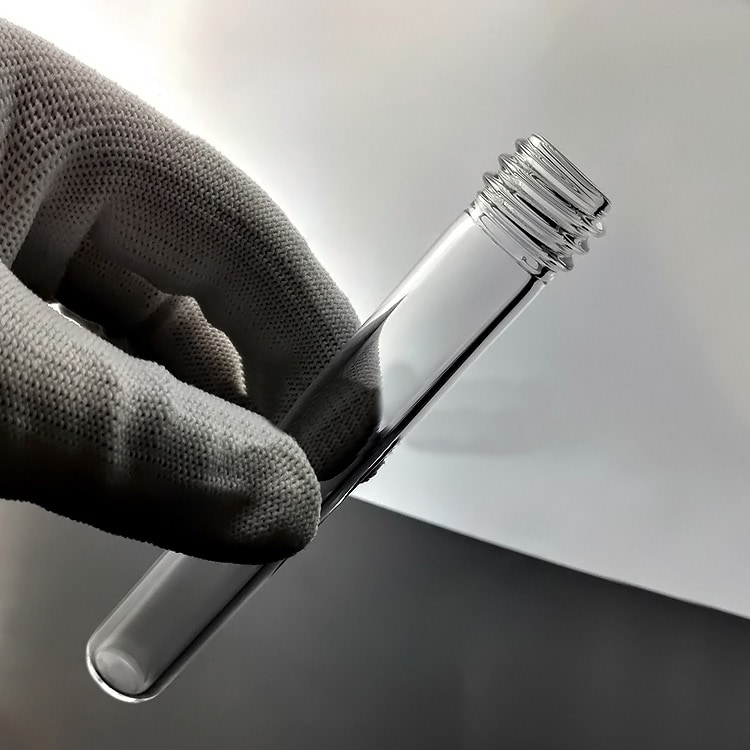 QT059, Custom Quartz Glass Screw Thread All Clear Bottle, Sample Bottle ...